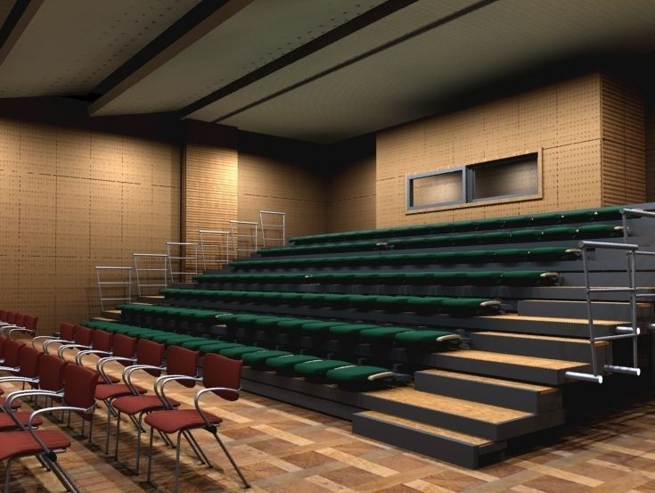 theater retractable seats 3D model animated | CGTrader
