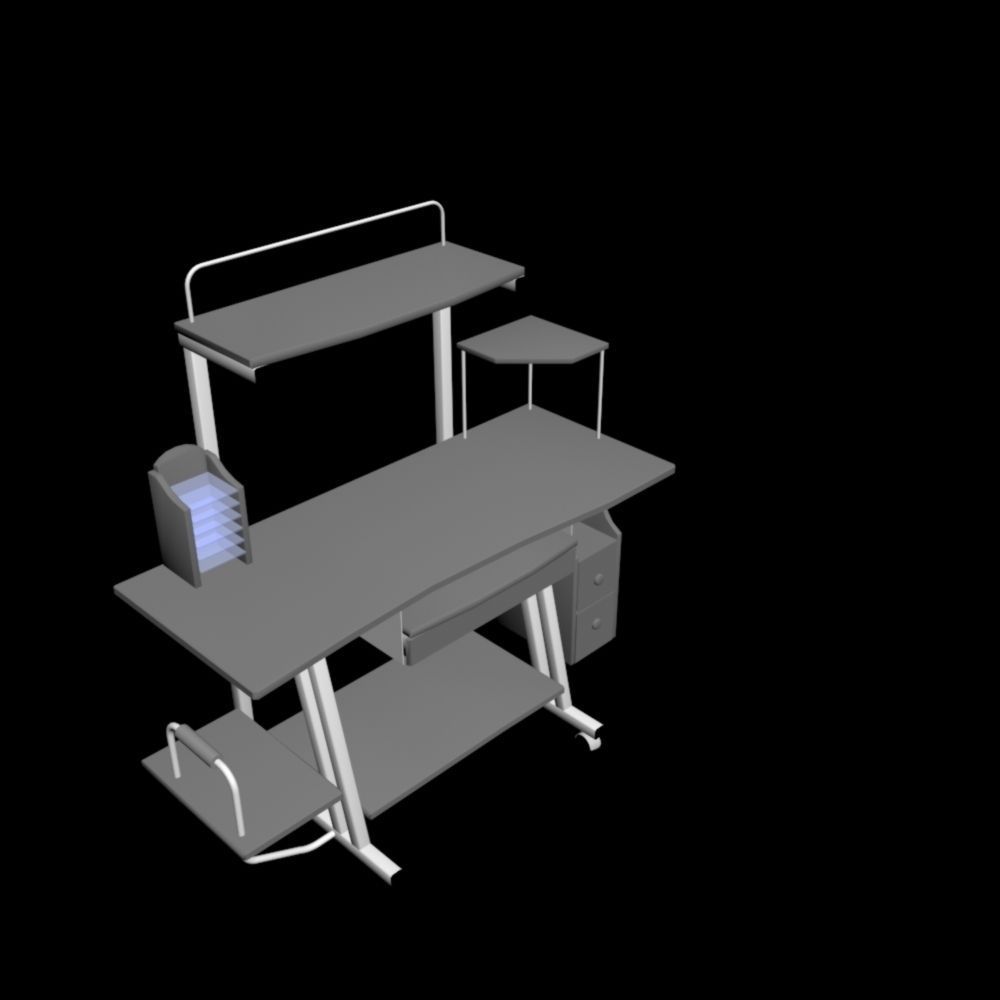 my computer table free 3D model | CGTrader