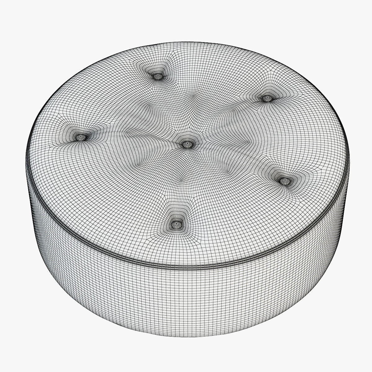 Large round pouf 3D model | CGTrader