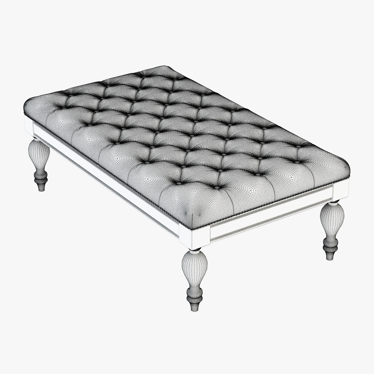 Carroll Leather Bench Ottoman 3D model | CGTrader