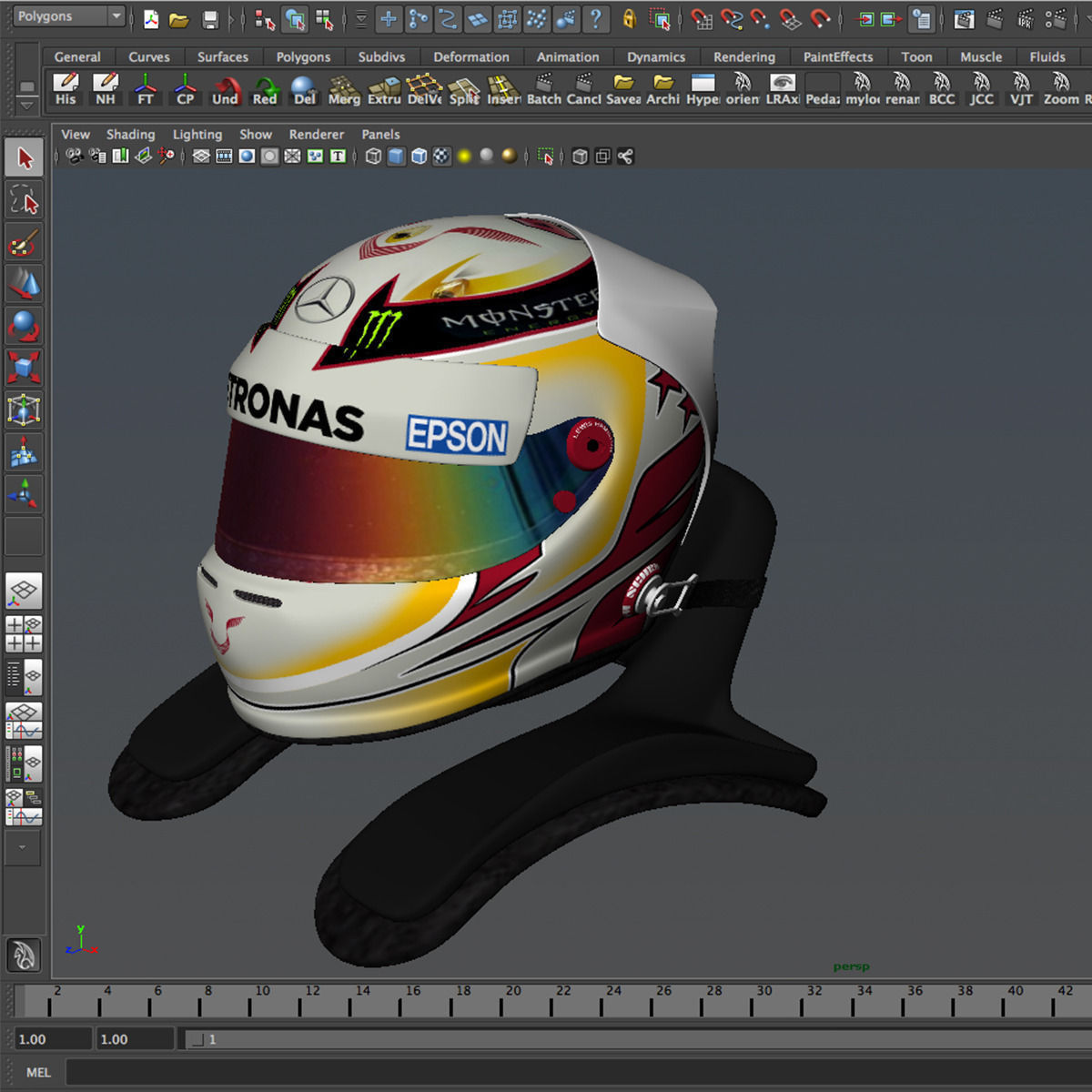 3D model Lewis Hamilton Helmet 2015 VR / AR / low-poly | CGTrader