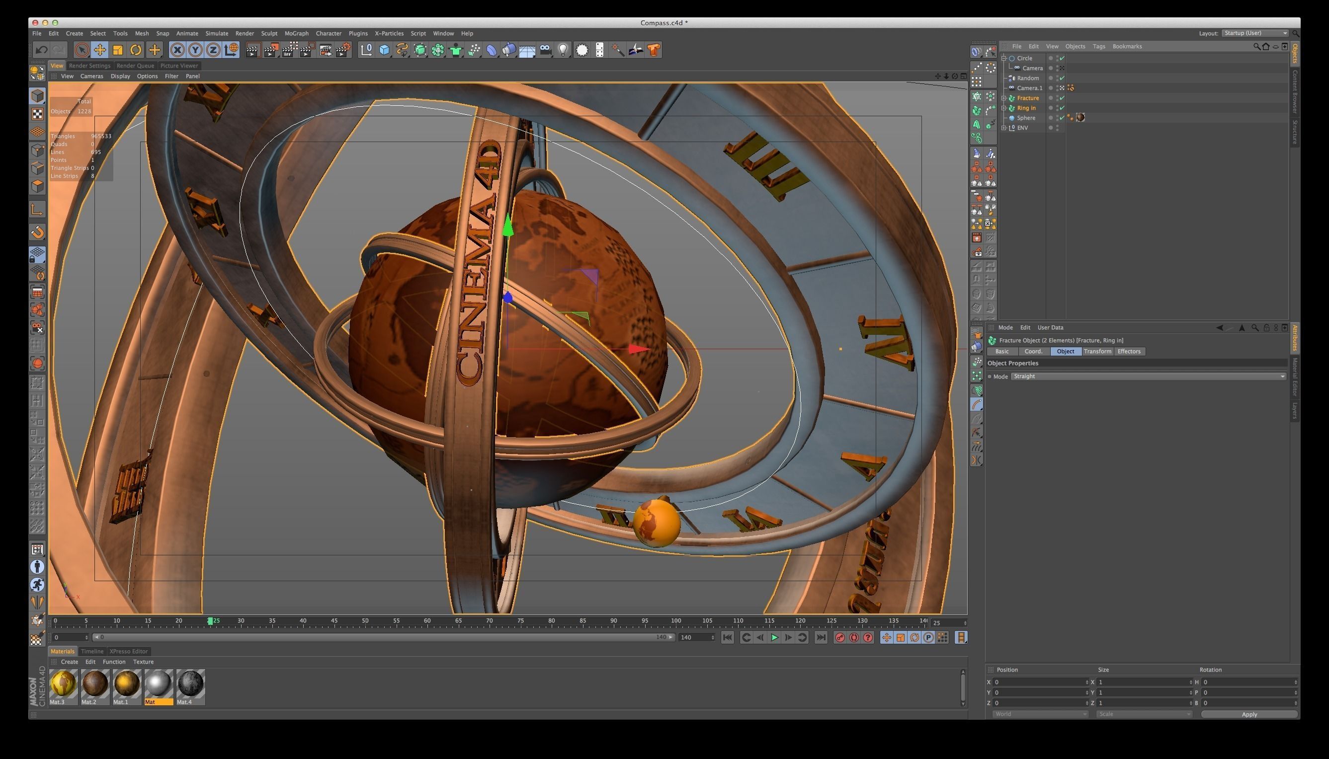 Compass graphic 3D model animated | CGTrader