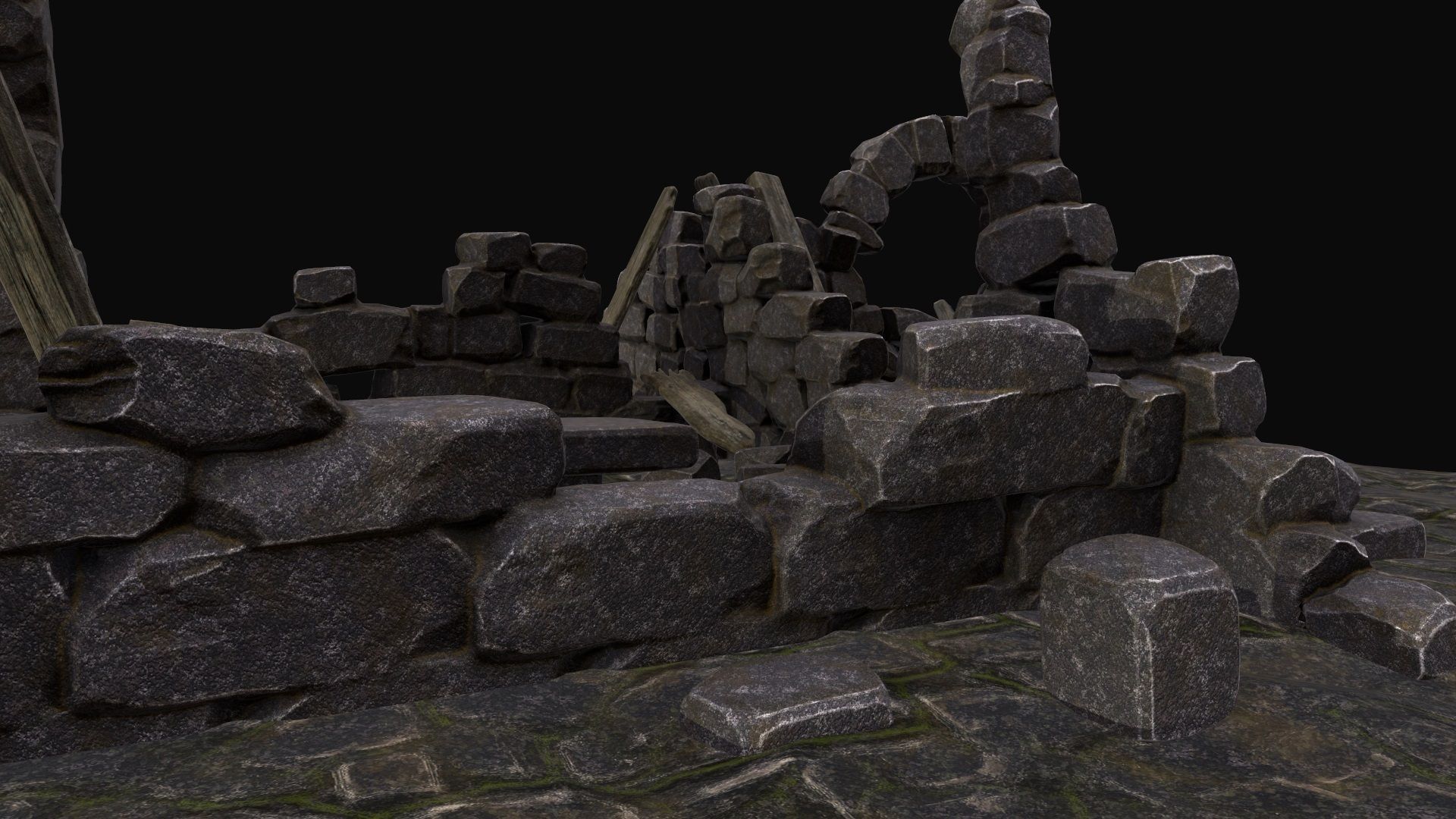 3D model Ruin Set ruins VR / AR / low-poly | CGTrader
