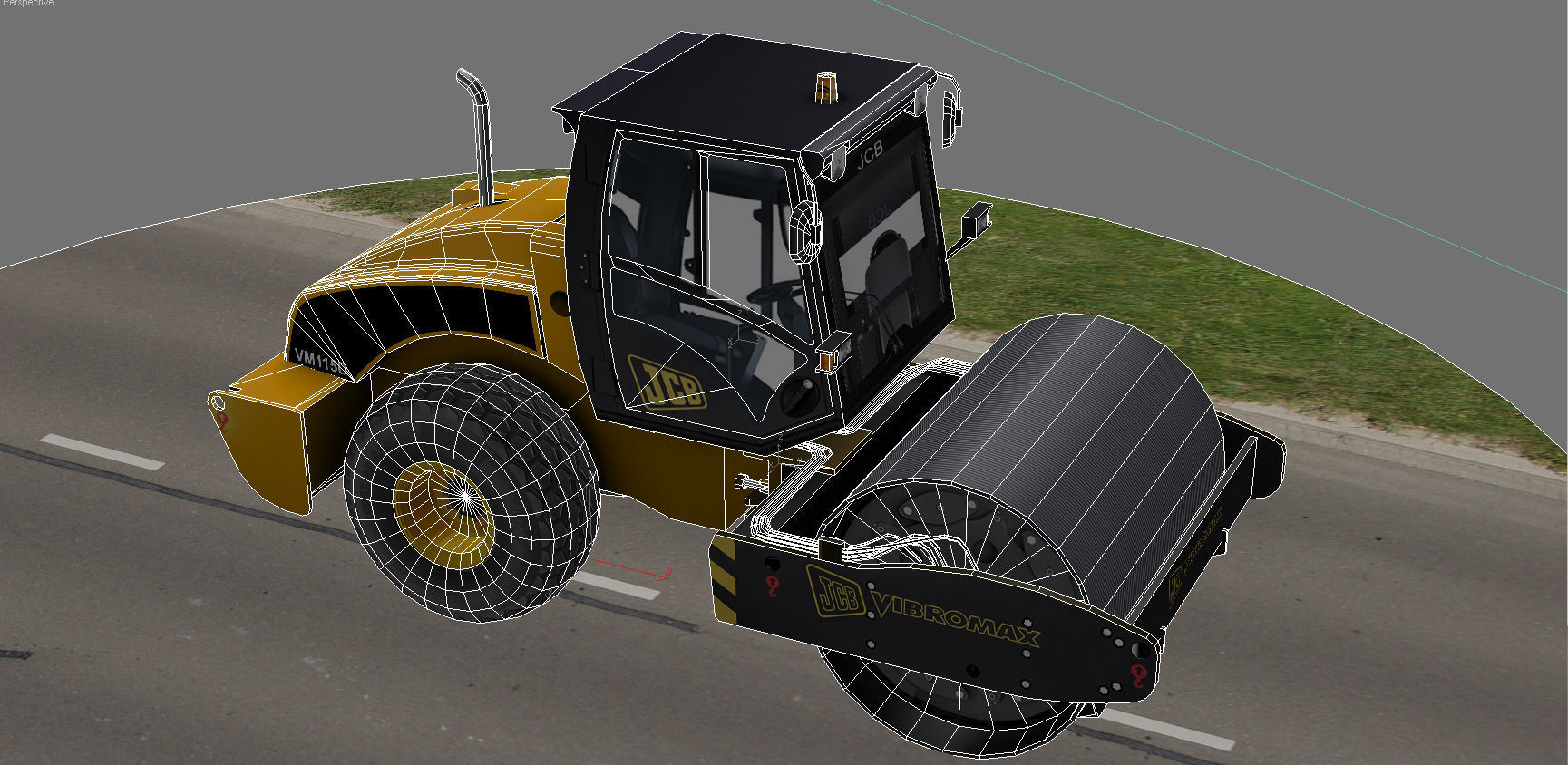 3D model Compactor JCB Vibromax VM115 2012 VR / AR / low-poly rigged ...