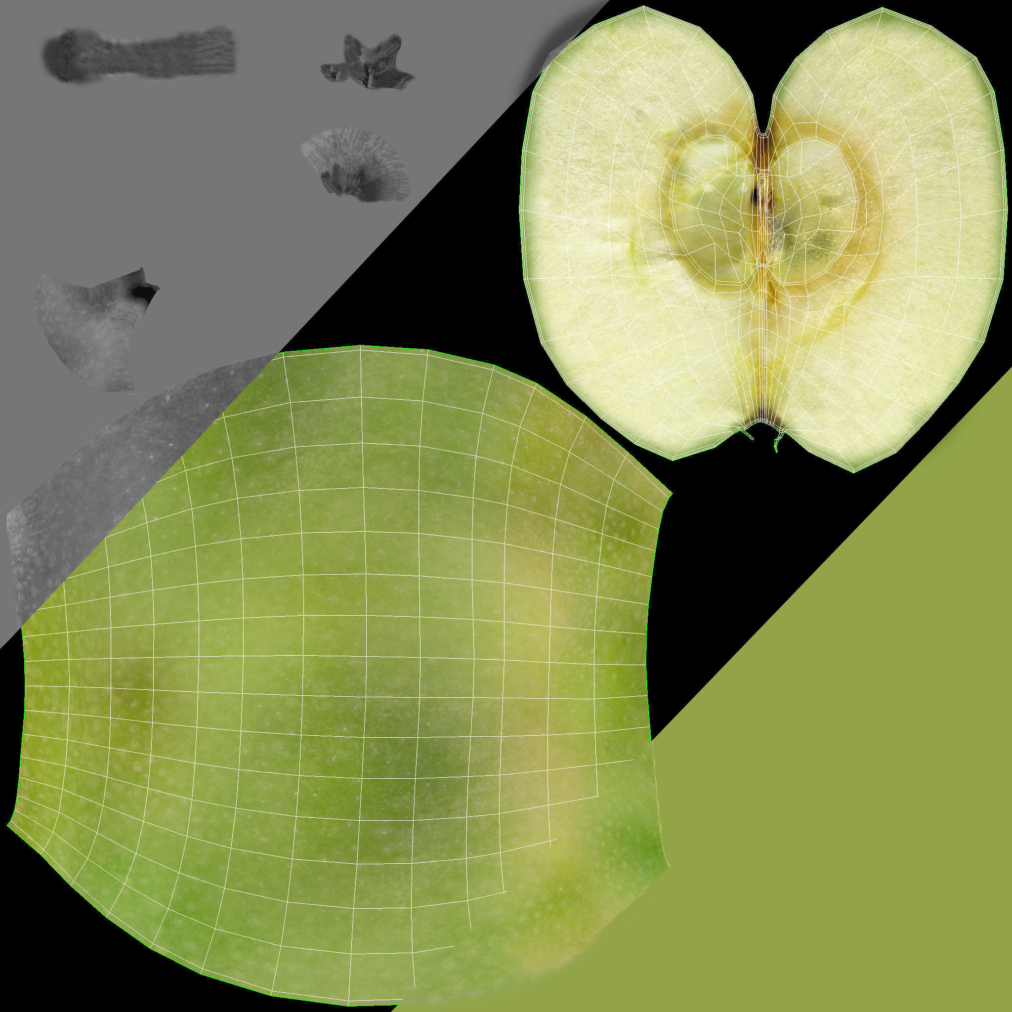 Apple Sliced 3D model | CGTrader