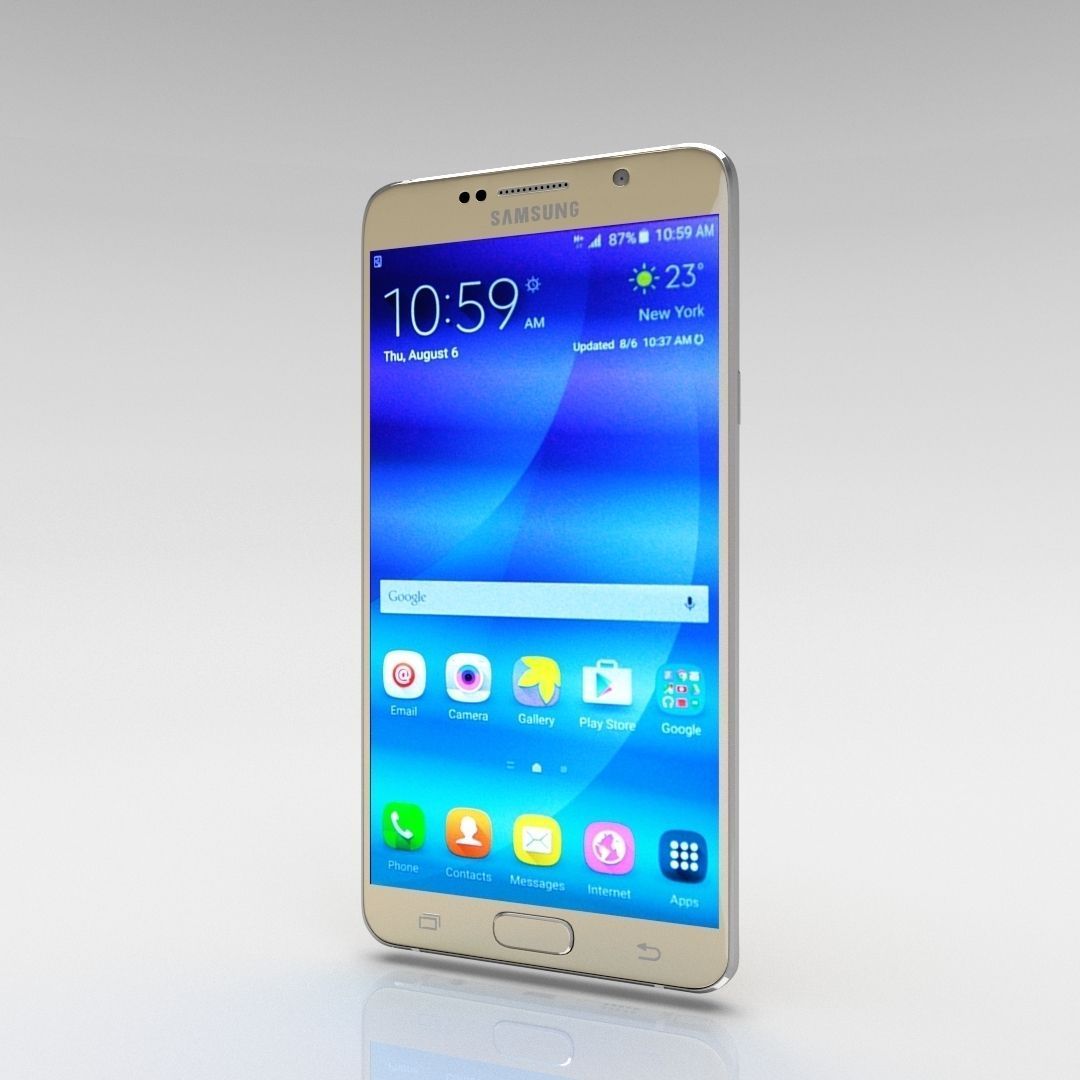 Samsung Galaxy Note 5 Gold Platinum 3D model | CGTrader