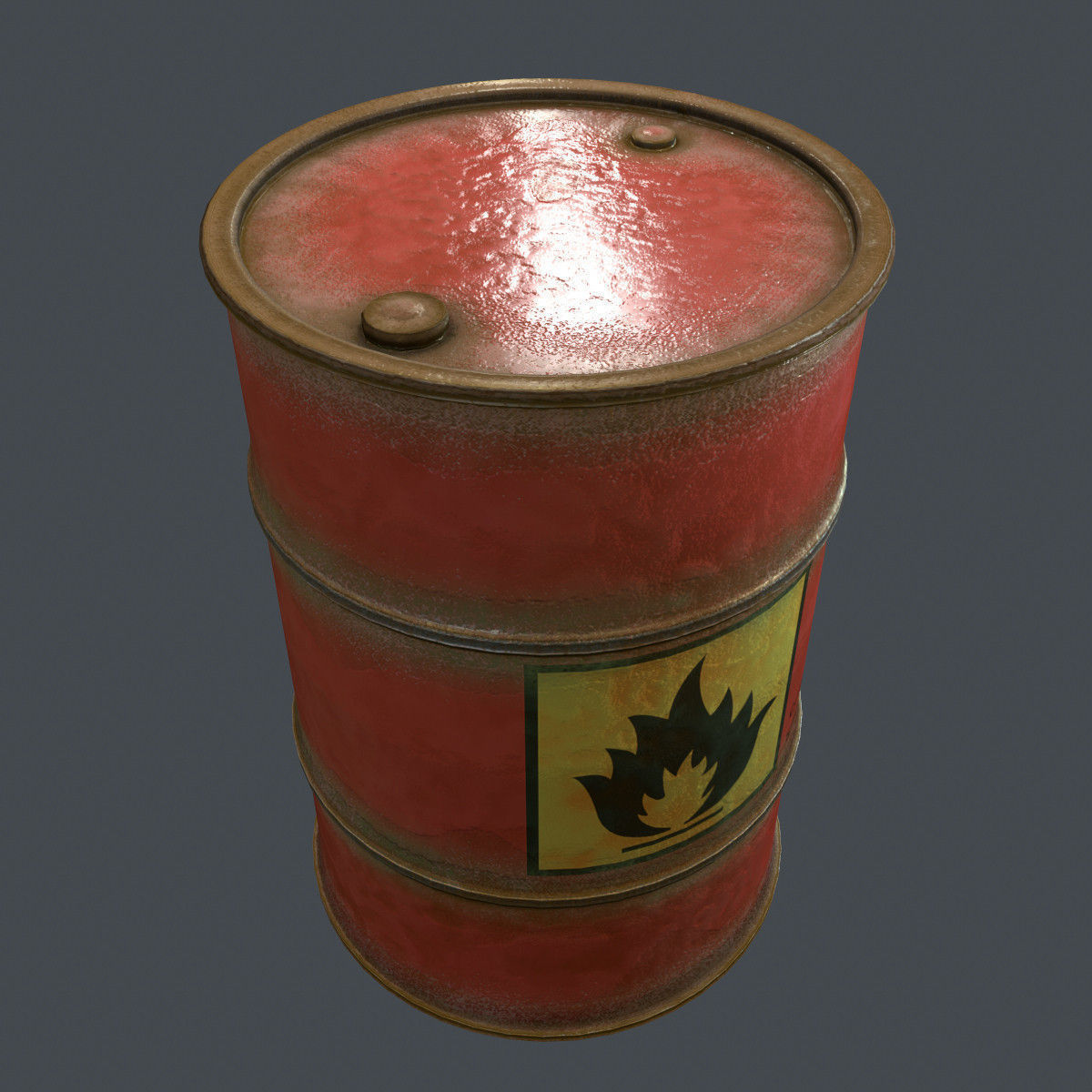 Flammable Barrel 3D model | CGTrader
