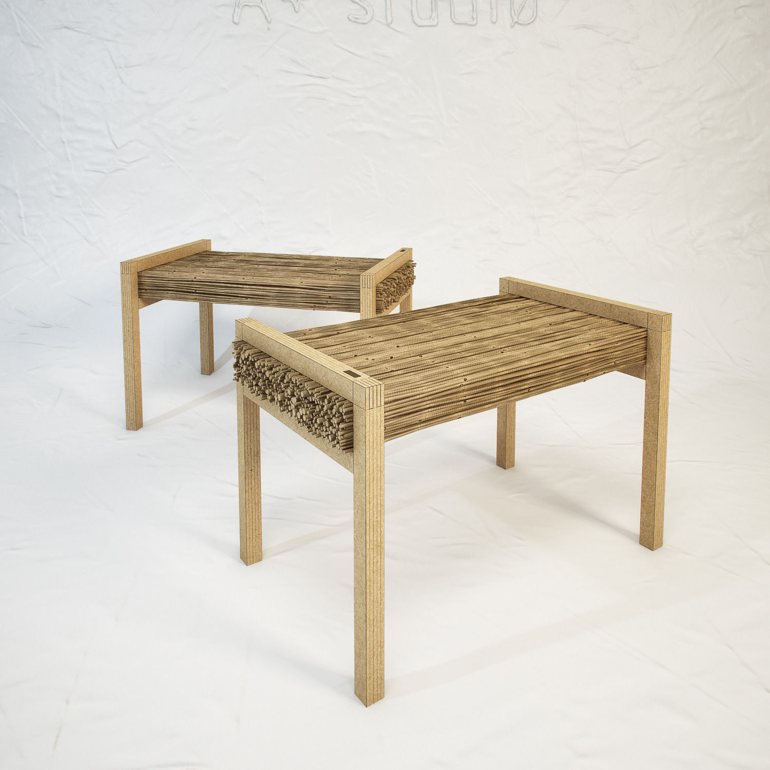 STUDIO VACEK Haluz bench by Tomas Vacek 3D model | CGTrader