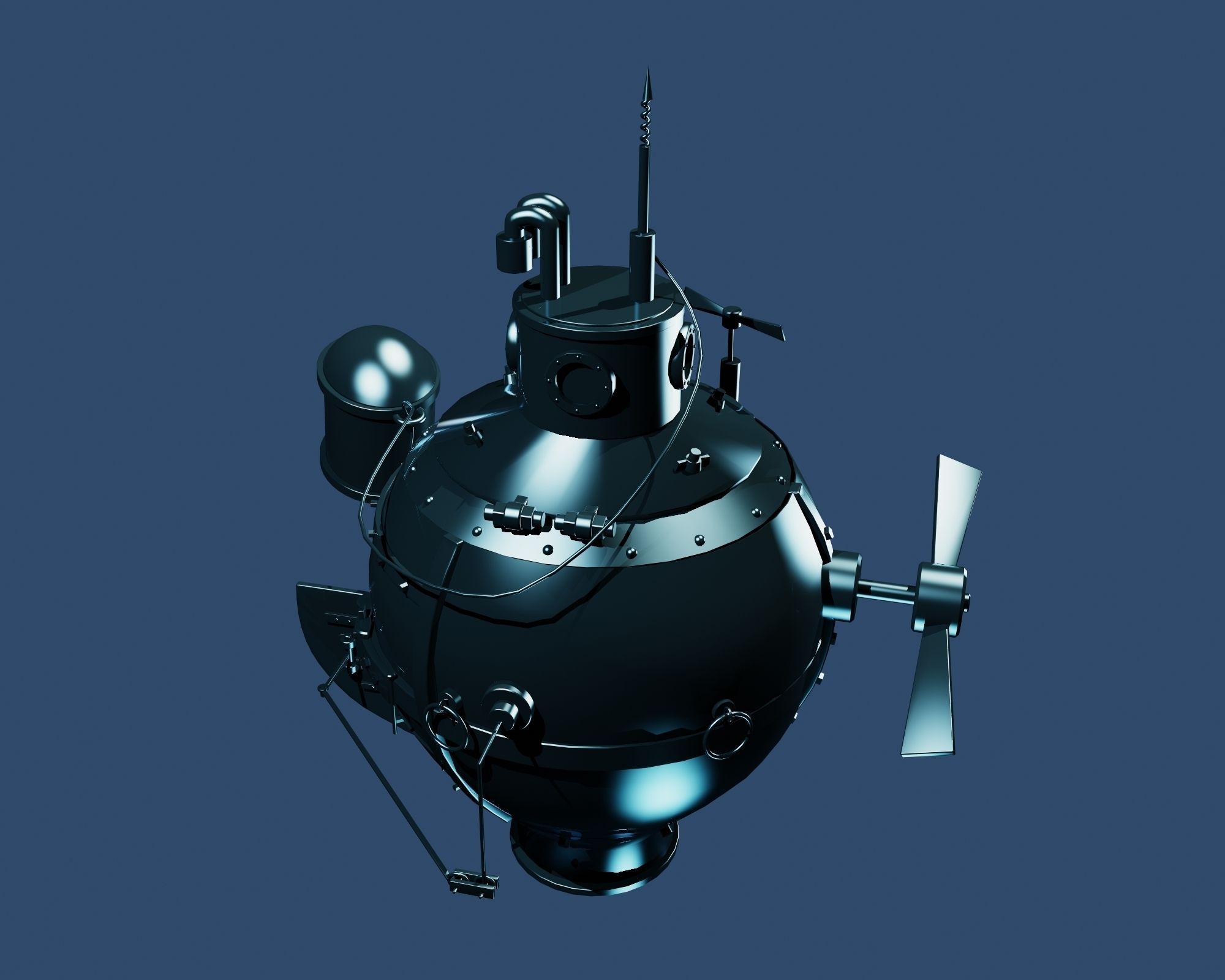 Turtle submarine 3D model | CGTrader