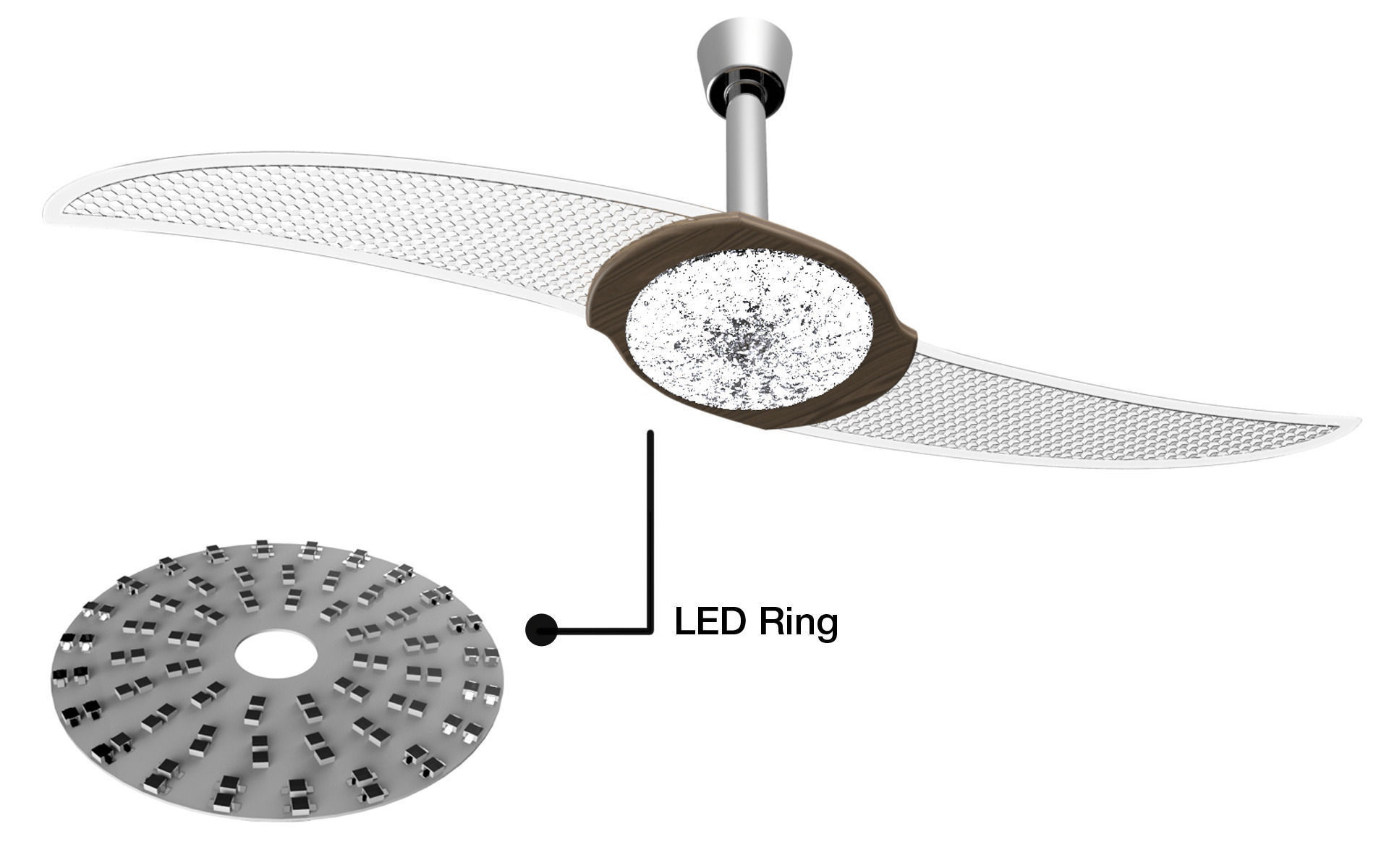 Two Blade Ceiling Fan 3D model | CGTrader
