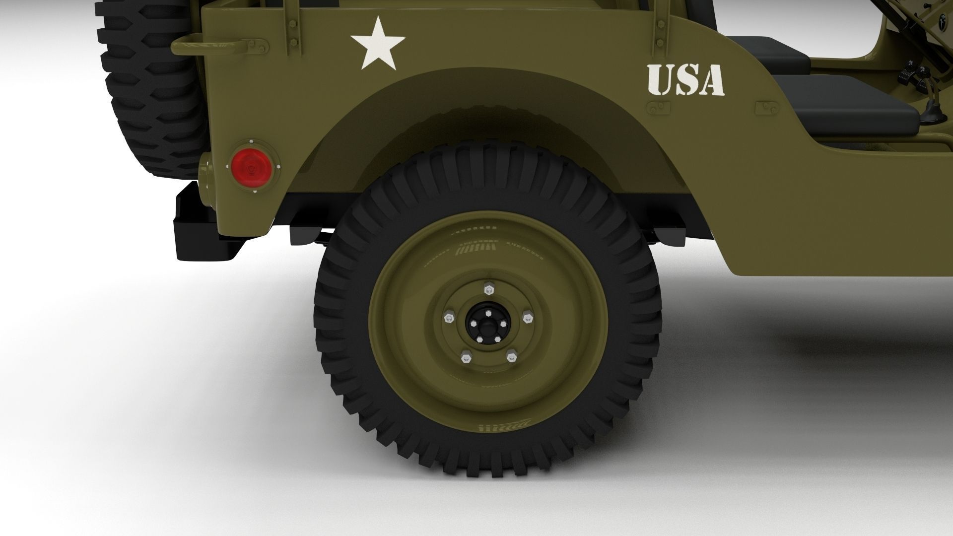 Full w chassis Jeep Willys MB Military 3D model | CGTrader