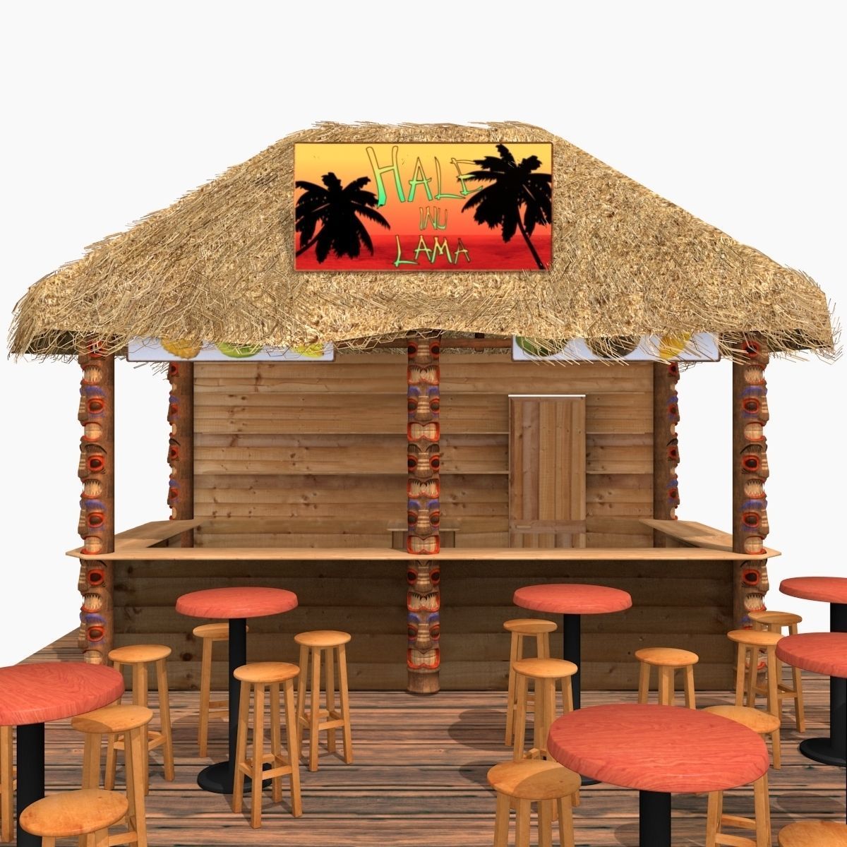 Kiosk on the beach 3D model | CGTrader