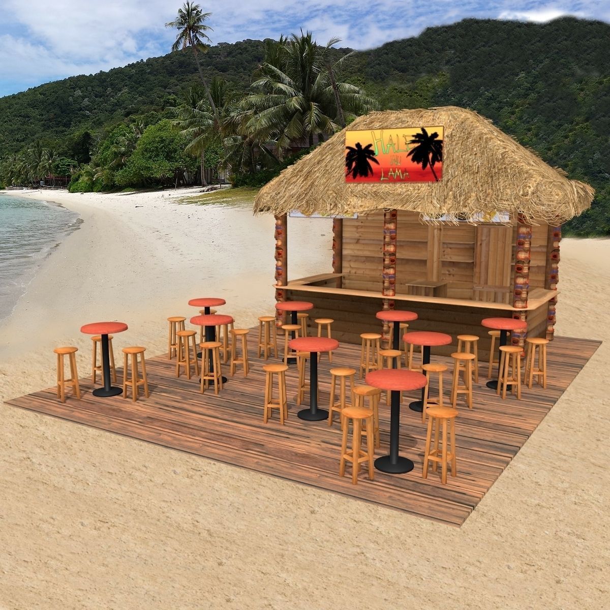 Kiosk on the beach 3D model | CGTrader