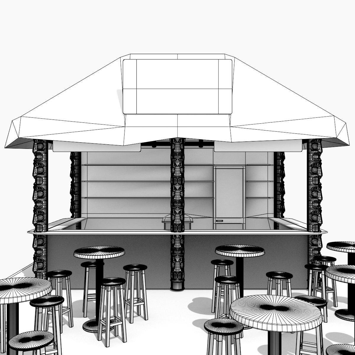 Kiosk on the beach 3D model | CGTrader