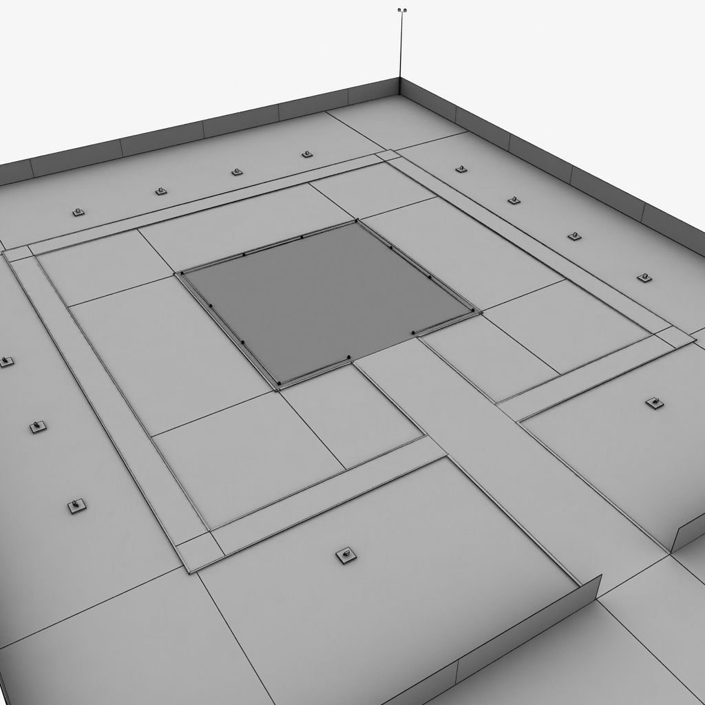 Helipad square ground 3D model | CGTrader