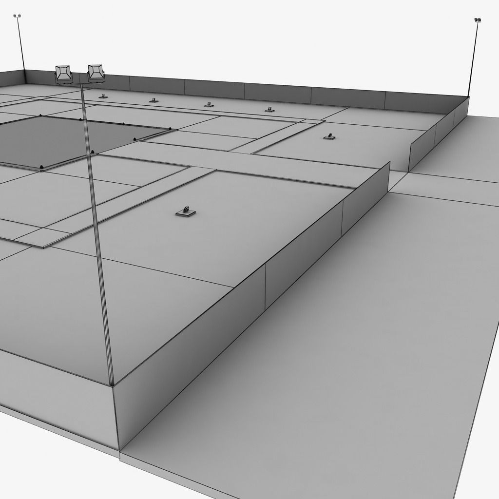 Helipad square ground 3D model | CGTrader