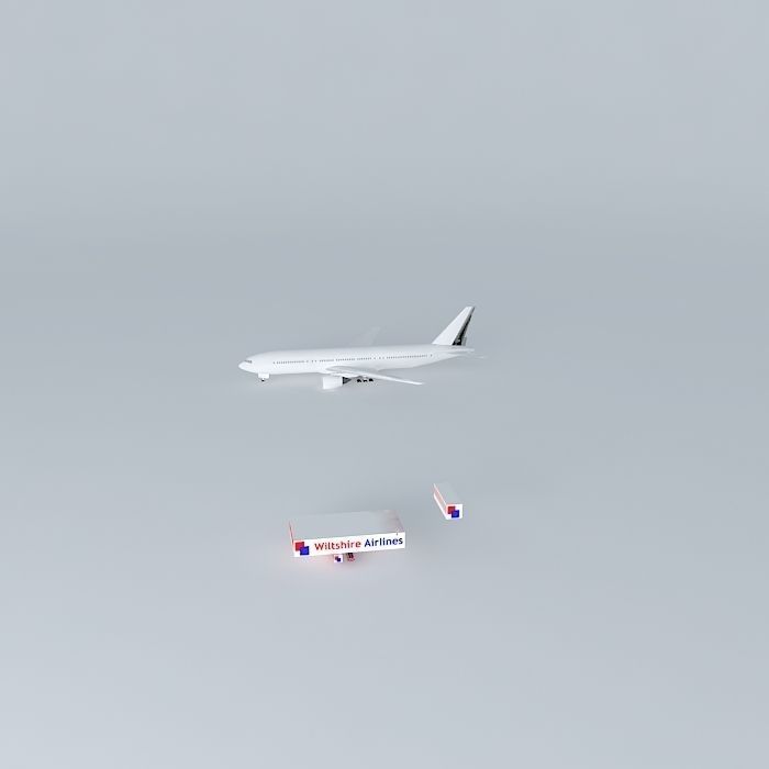Template - Boeing 777-200LR free 3D model | CGTrader