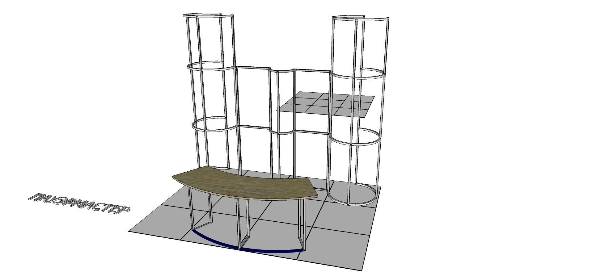 The exhibition portable T3 airframe middle stand 108 3D model SKP