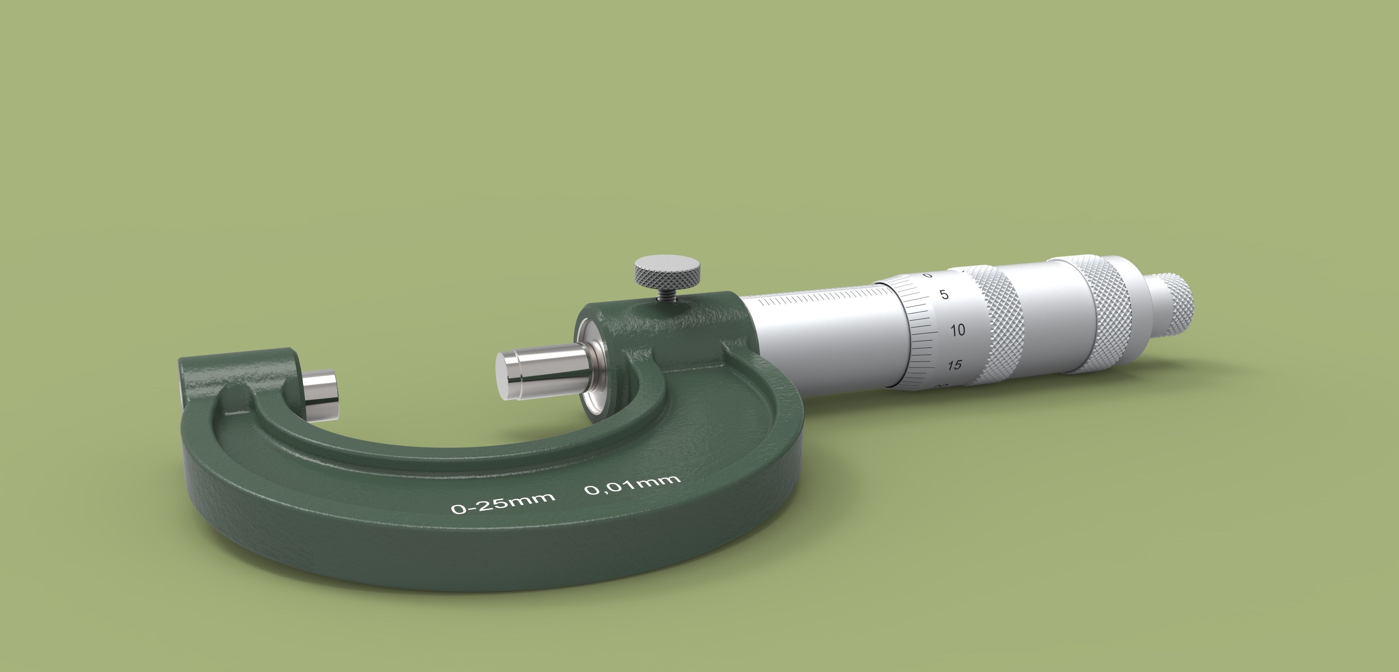 External micrometer 3D Model SLDPRT SLDASM SLDDRW IGE IGS IGES ...