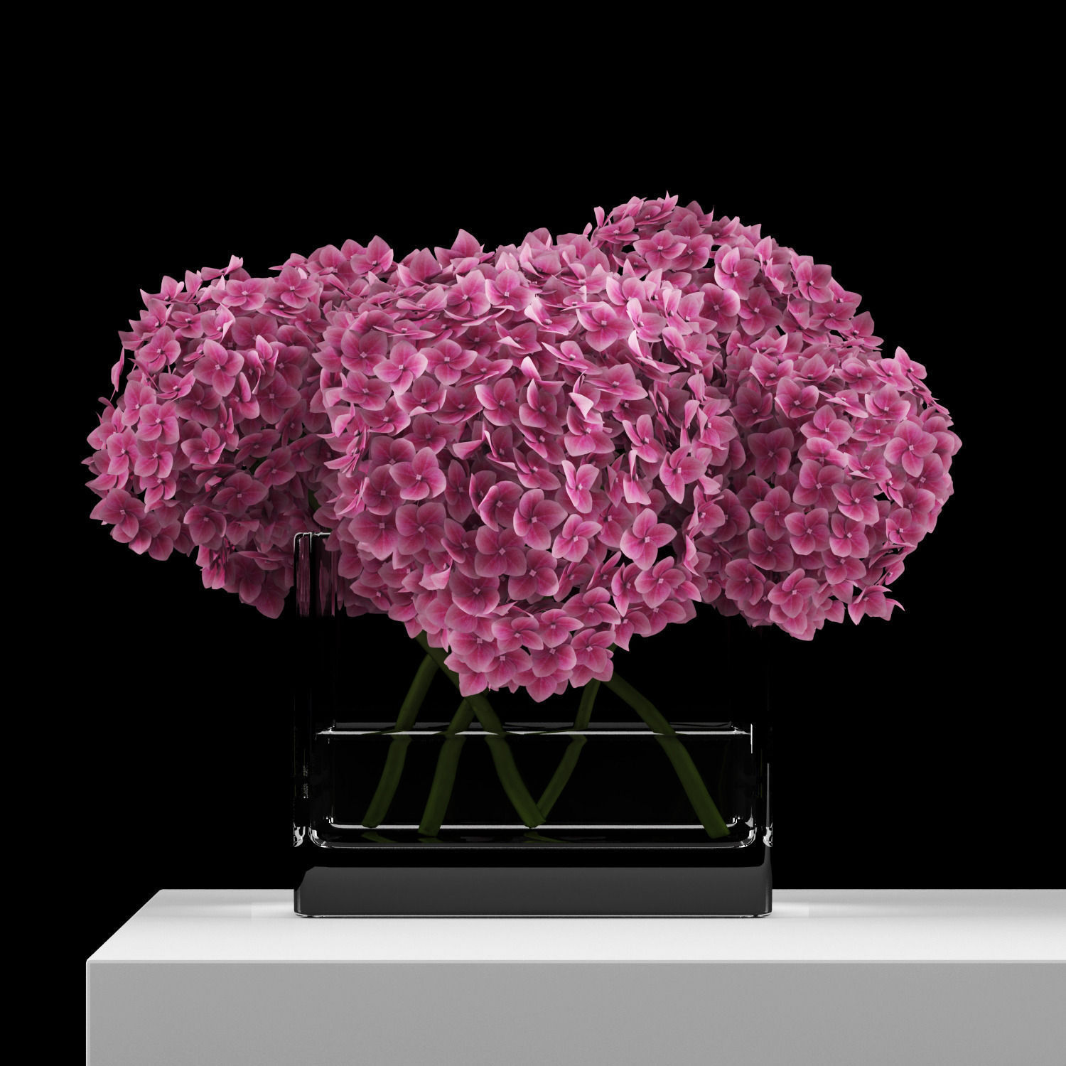 Pink hydrangeas 3D model | CGTrader