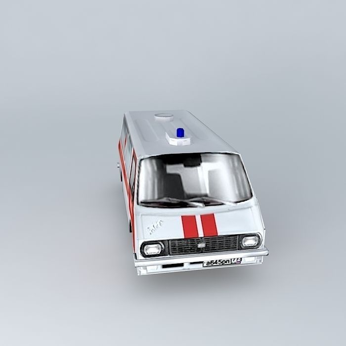 Old russian ambulance van RAF free 3D model | CGTrader