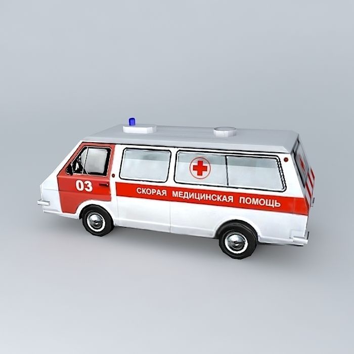 Old russian ambulance van RAF free 3D model | CGTrader