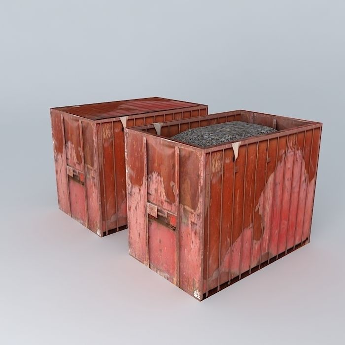 trash boxes free 3D model | CGTrader