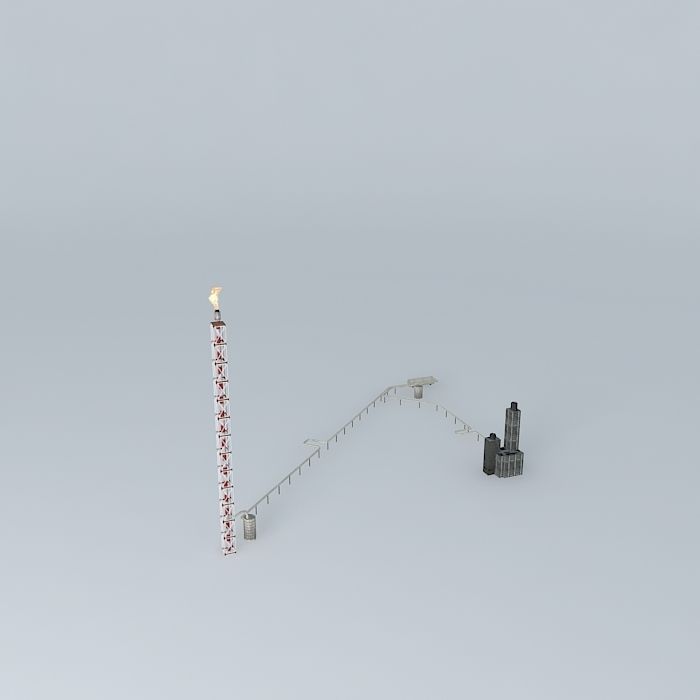 Flare Towers Brisbane Refinery free 3D model | CGTrader