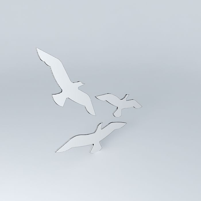 Seagull wood cutout art free 3D model | CGTrader