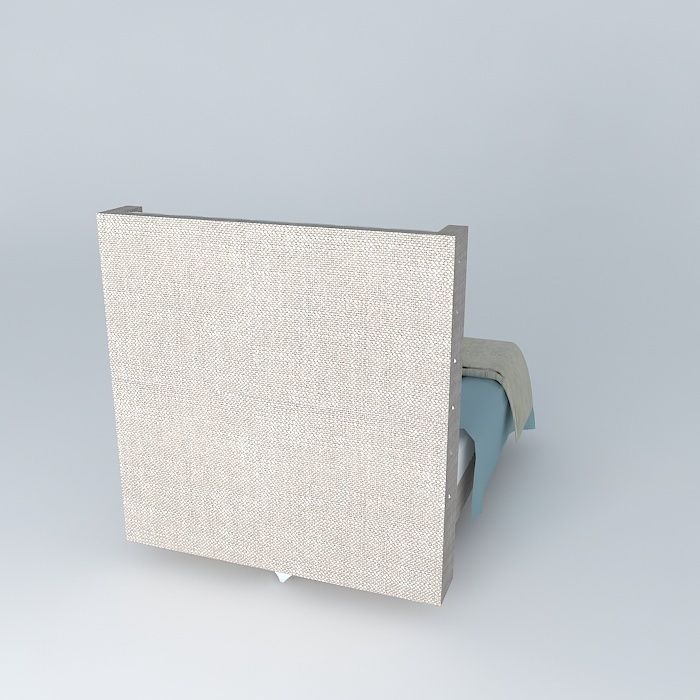 ADLER TUFTED FABRIC PLATFORM BED WITHOUT FOOTBOARD free 3D model | CGTrader