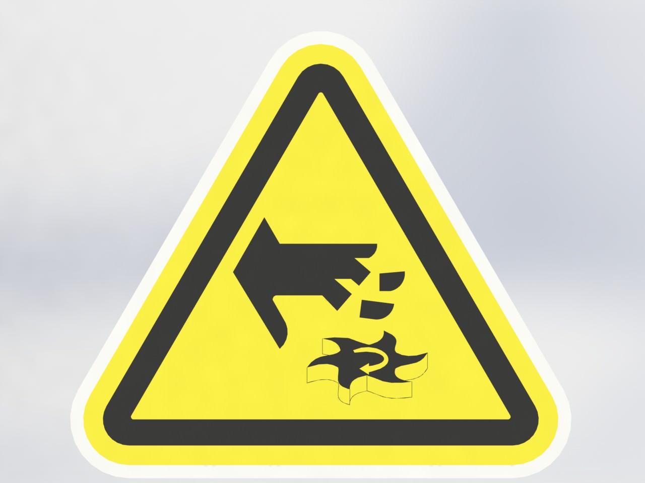 Cutting Hand Safety Label free 3D model | CGTrader