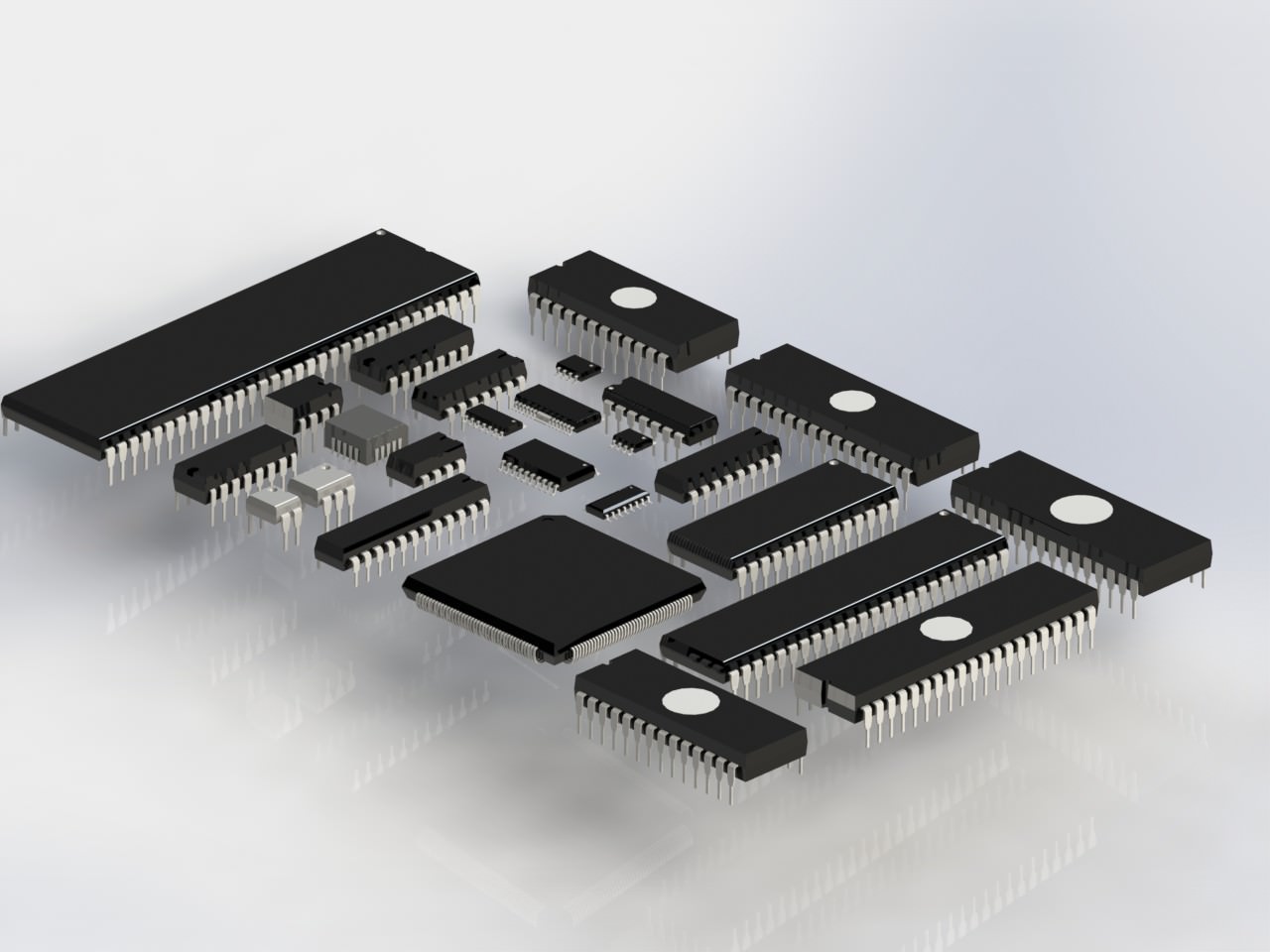 3D model DIP IO SO SDIP PLC Chips | CGTrader