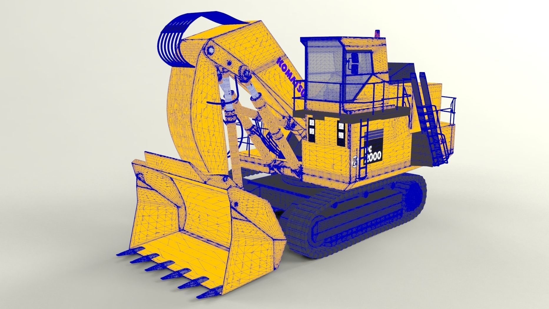 Komatsu PC2000-8 Excavator 3D model rigged | CGTrader