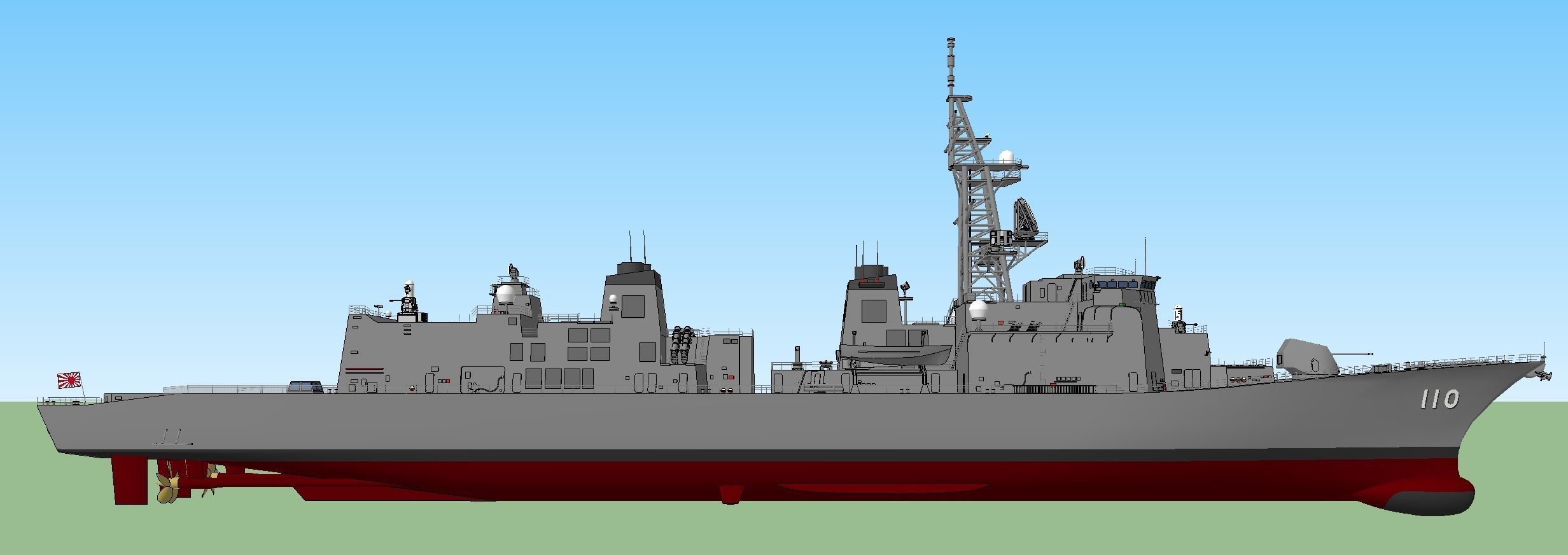 JMSDF Takanami Class Destroyer DD-110 3D model | CGTrader
