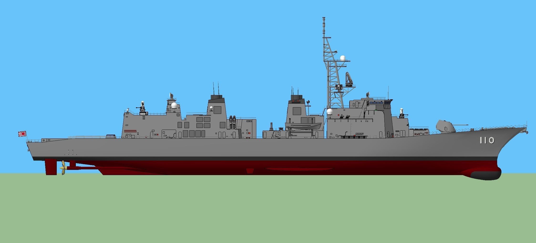 JMSDF Takanami Class Destroyer DD-110 3D model | CGTrader