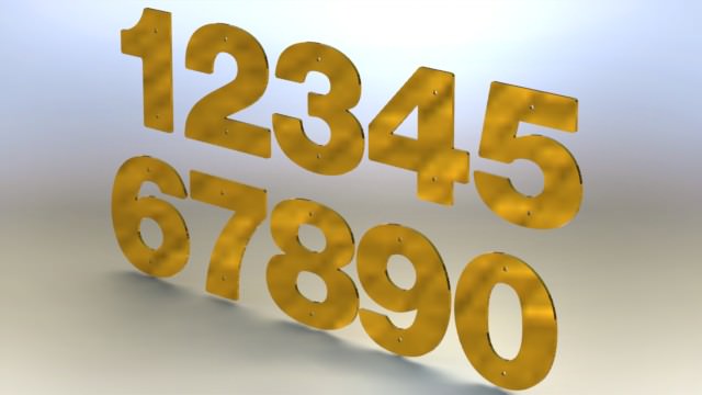 Brass numbers asm free 3D model | CGTrader
