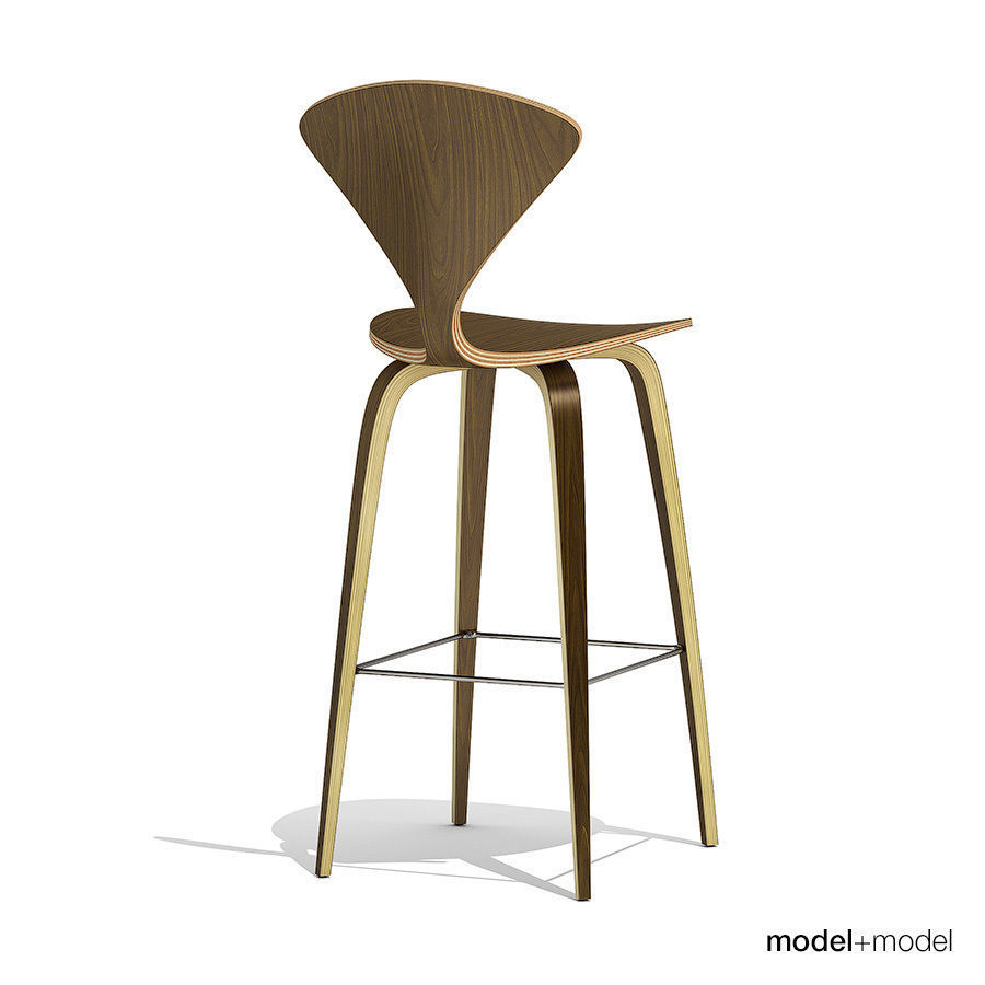 Cherner Wood base stool 3D model | CGTrader