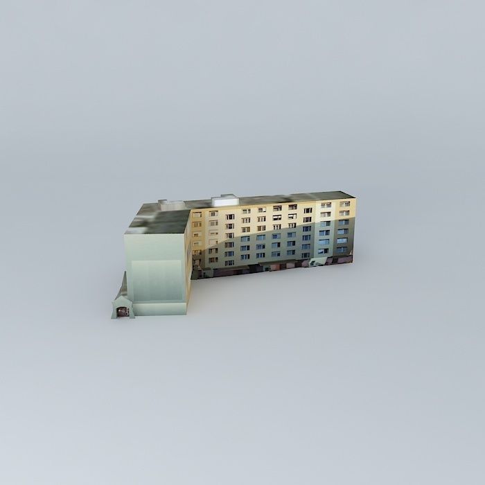 Polar 8 storey L shaped block free 3D model | CGTrader