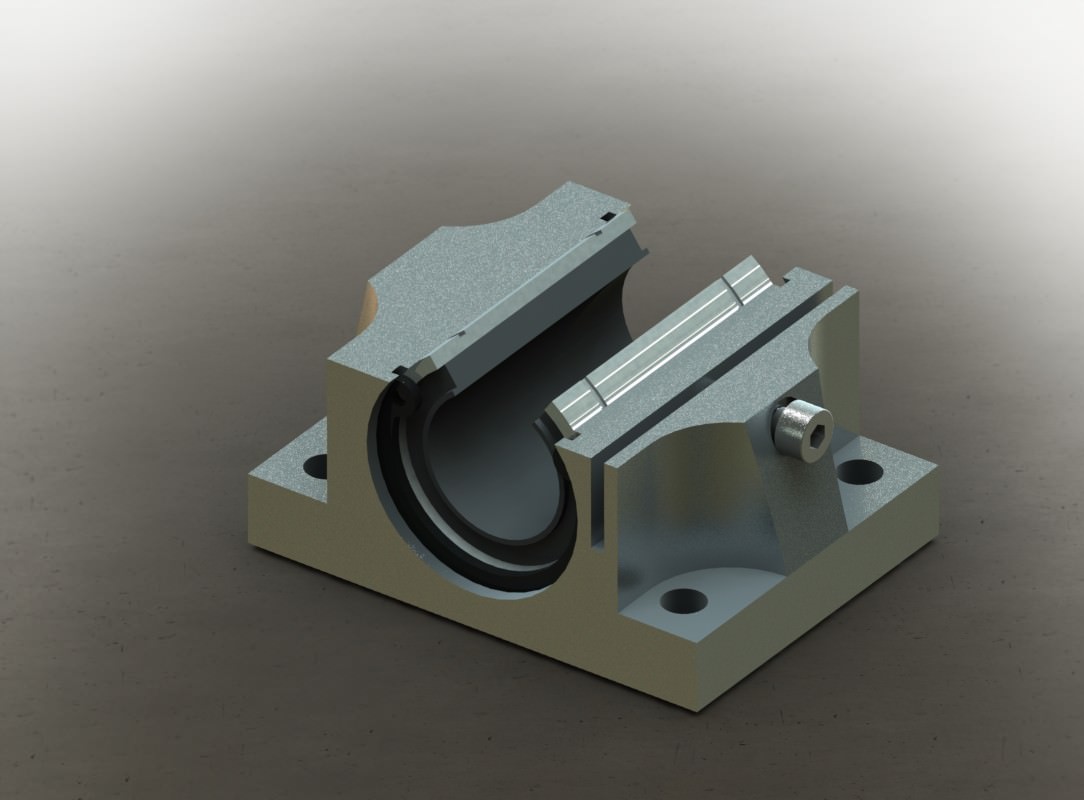 TBR20UU CNC Linear Ball Bearing Support Unit 20MM free 3D model | CGTrader