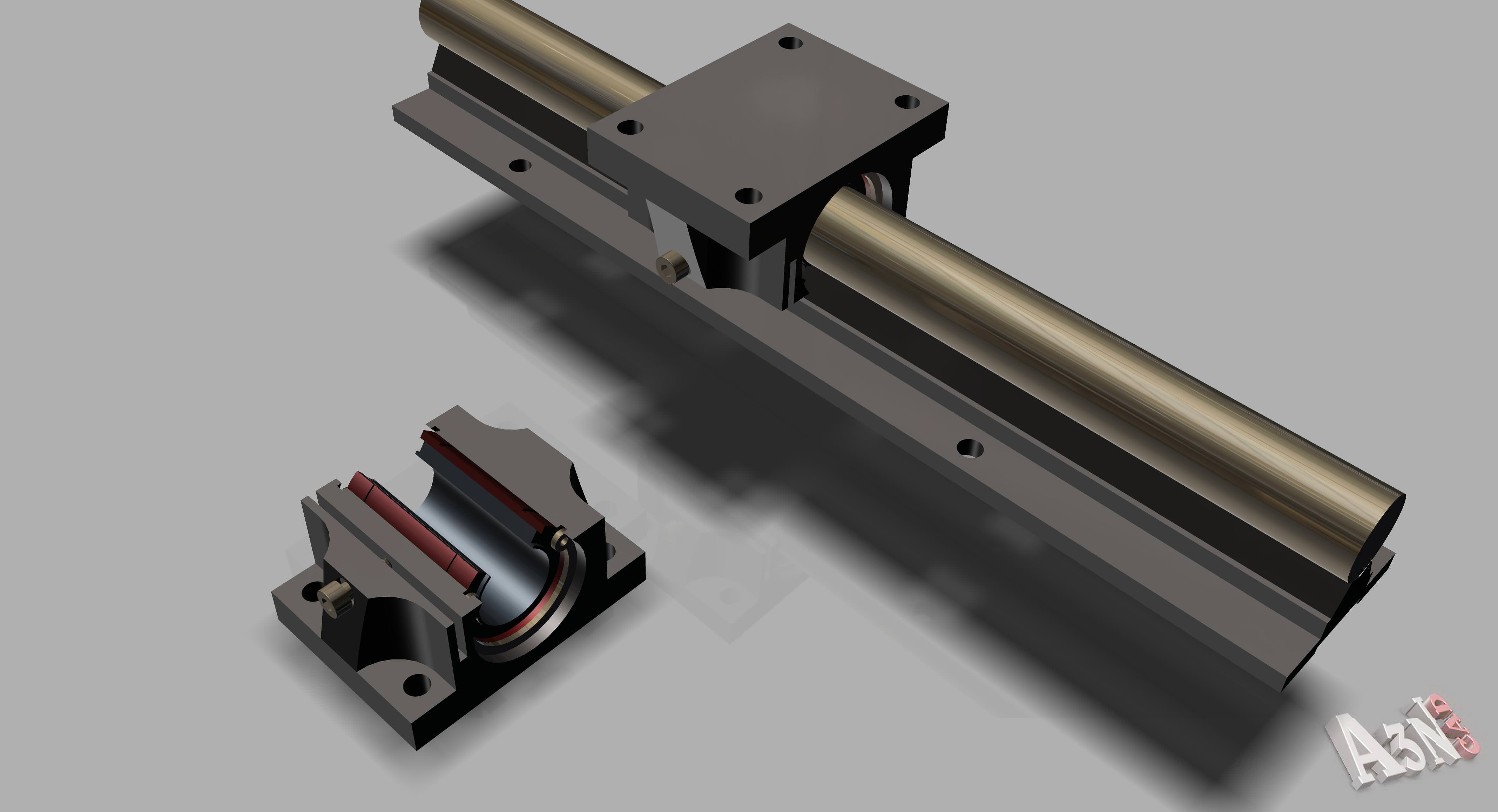 TBR20UU CNC Linear Ball Bearing Support Unit 20MM free 3D model | CGTrader