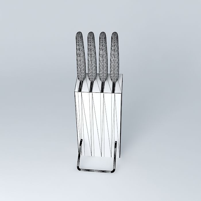 knives with rack free 3D model | CGTrader