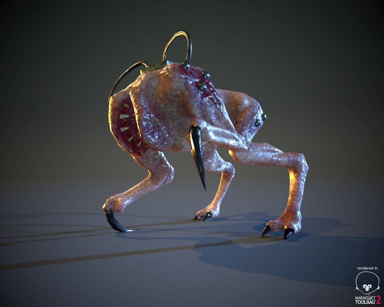3D model BioMech Alien Creature LowPoly VR / AR / low-poly | CGTrader