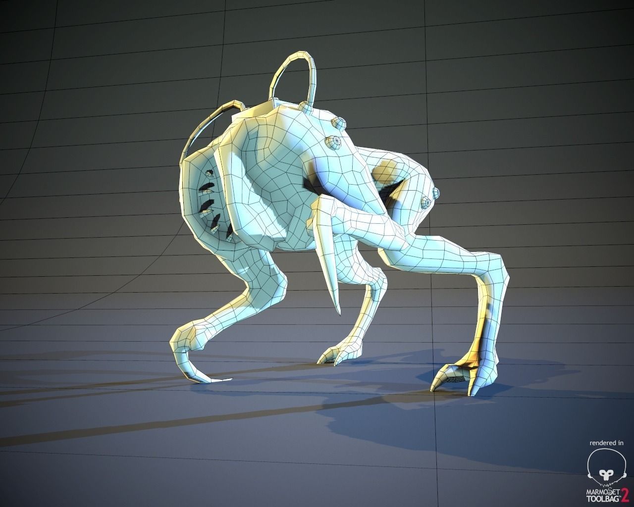 3D model BioMech Alien Creature LowPoly VR / AR / low-poly | CGTrader