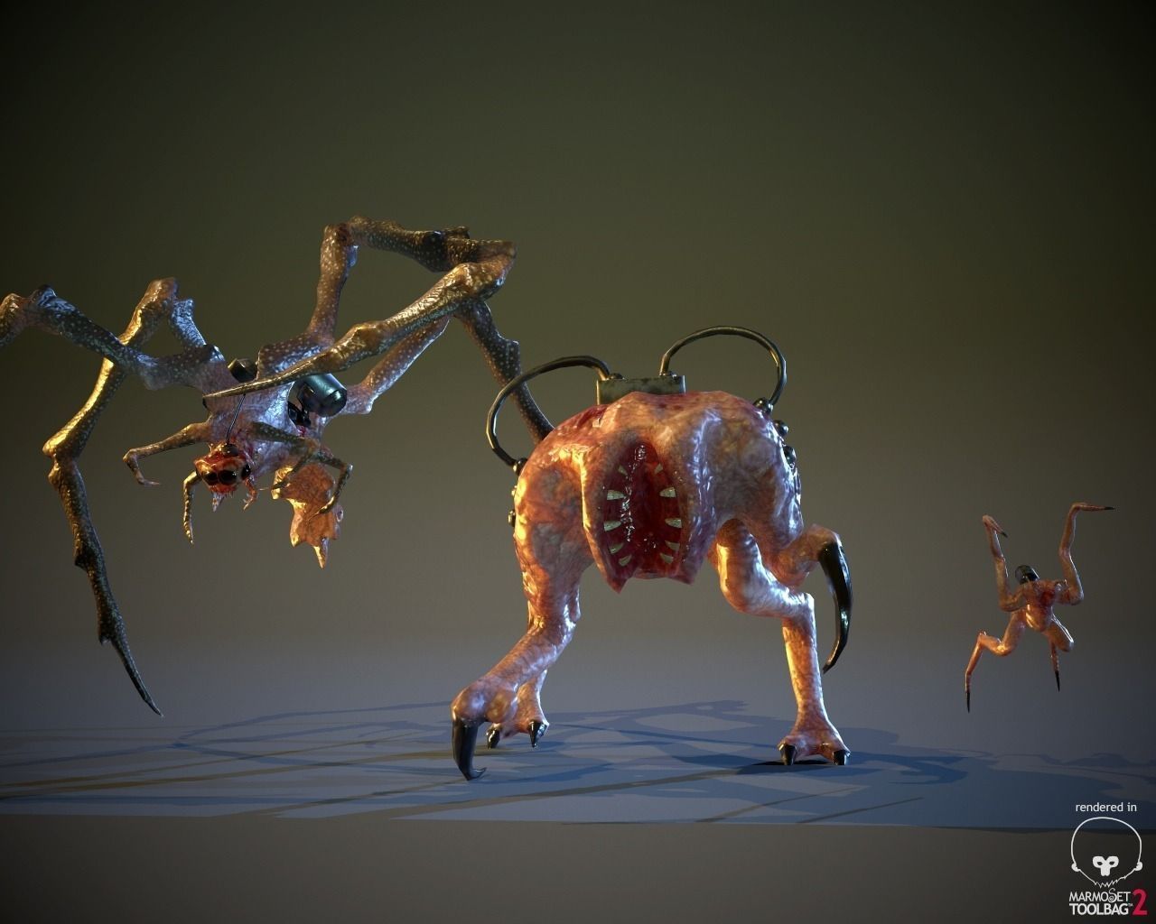 3D model Game Alien Pack 3 Characters LowPoly VR / AR / low-poly | CGTrader