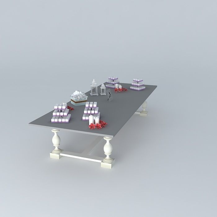 Wedding Reception Table free 3D model | CGTrader