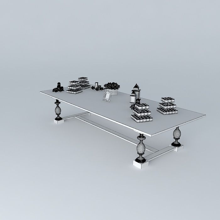 Wedding Reception Table free 3D model | CGTrader