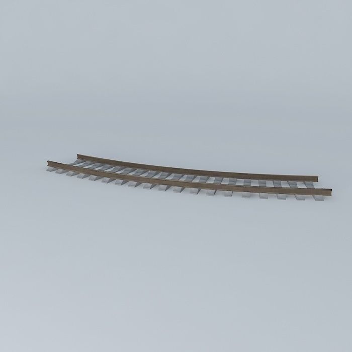 Eco Rail Track Short Curve Concrete Sleepers free 3D model | CGTrader