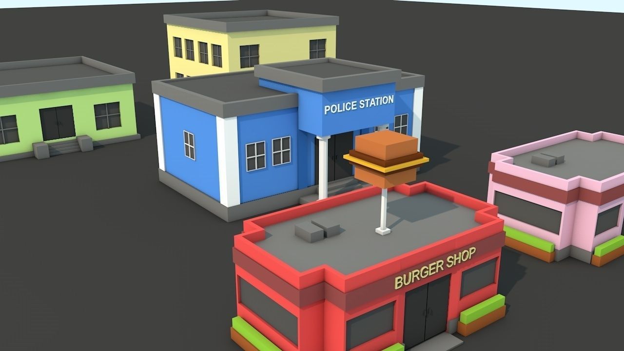 3D model Low poly House Pack VR / AR / low-poly | CGTrader