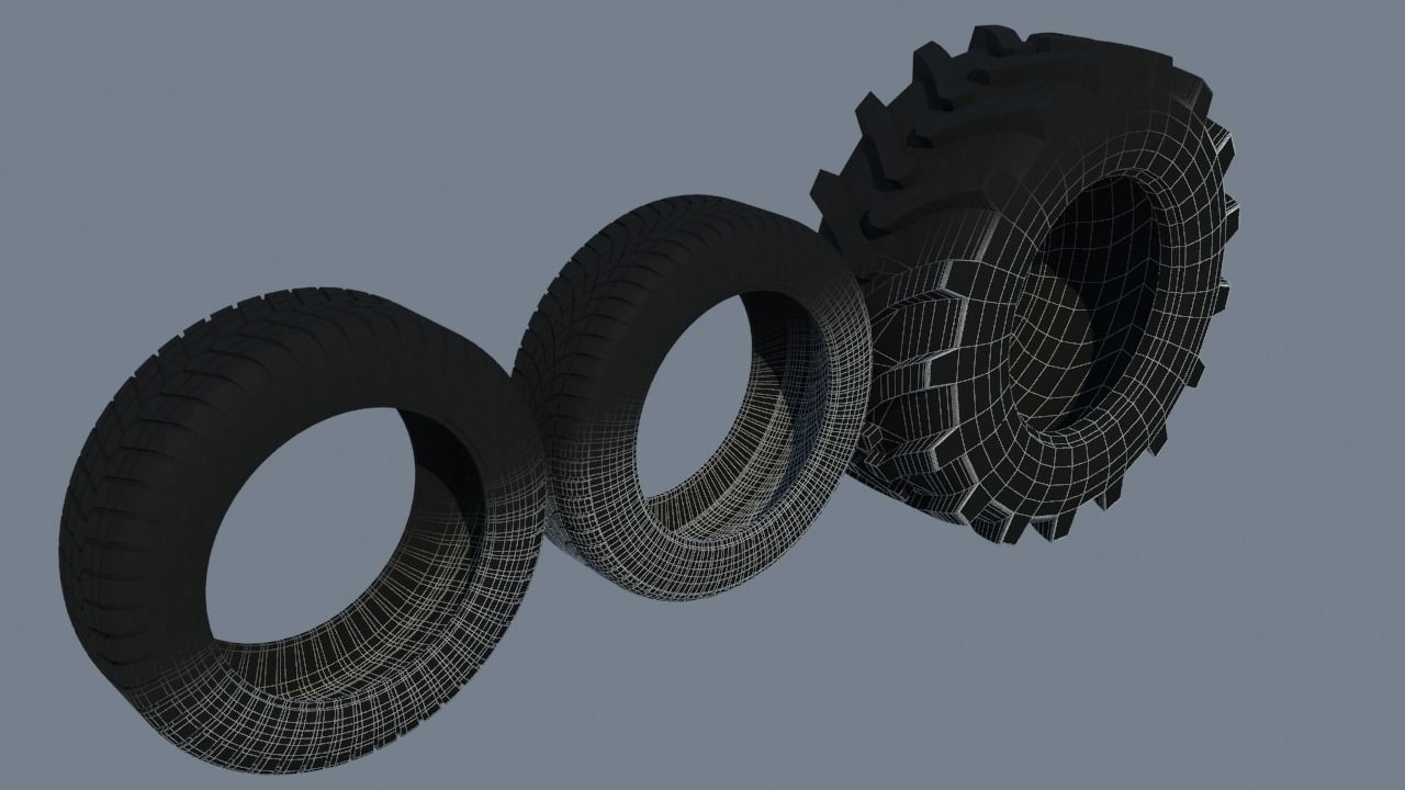 3D model Low-poly Tire Pack VR / AR / low-poly | CGTrader