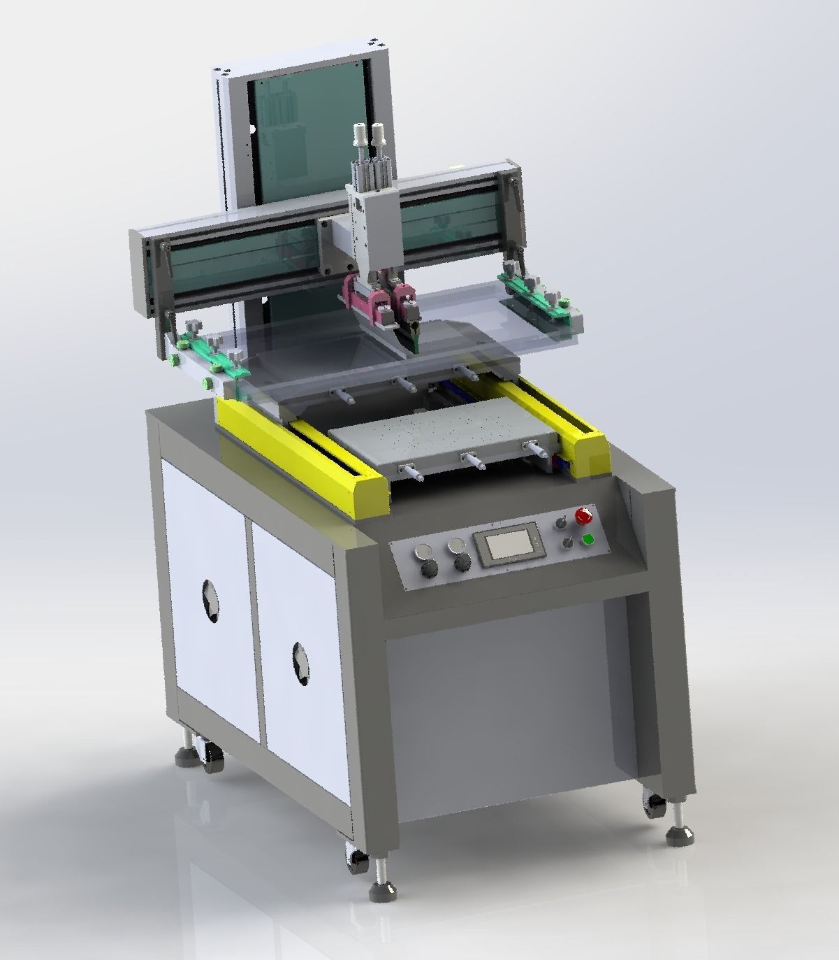Double platform screen printing machine 3D model animated | CGTrader